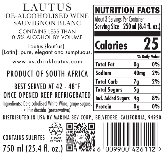 Sauvignon Blanc – Lautus De-Alcoholized Wines US